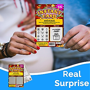 10 Pack - Pregnancy Announcement Lottery Scratch-Off Tickets | 4x6 Authentic Looking | Great for Baby Announcements | Perfect for Pregnancy Announcement for Grandparents, Future Dad, or Friends!