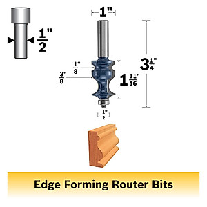 BOSCH 84621M 1-1/16 In. x 1-3/4 In. Carbide Tipped Ogee & Bead Bit