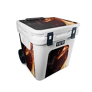 MightySkins Skin Compatible with Yeti Roadie 48 Wheeled Cooler - Flaming Dragon | Protective, Durable, and Unique Vinyl Decal wrap Cover | Easy to Apply, Remove, and Change Styles | Made in The USA