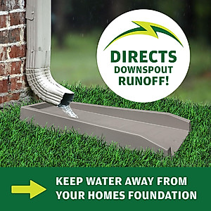 Master Mark Splash Block, Decorative Gutter Downspout Extensions, Splashguard, Foundation Water Diverter, Rain Gutter Guard, Plastic 24” Gray (1 Pack)