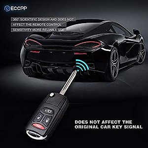 ECCPP Replacement fit for 4 Buttons Uncut Keyless Entry Remote Control Car Key Fob Shell Case 08-12 Cruiser for Jeep for Patriot for Dodge for Caliber Series 5183349c (Pack of 1)
