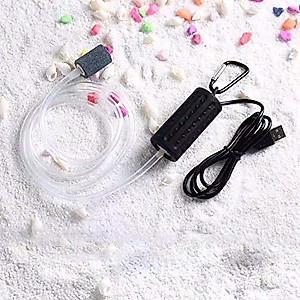 Adeeing Portable Mini USB Aquarium Fish Tank Oxygen Air Pump Mute Energy Saving Supplies Accessories (Black)