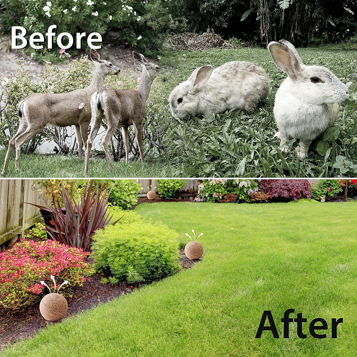 Homsor Rabbit Repellent Outdoor 10 Pack Peppermint Oil Deer Rabbit Away Repellent Balls Pet Safe Bunny Rabbit Deterrent for Garden Yard Lawn to Keep Rabbits Deers from Eating Plants