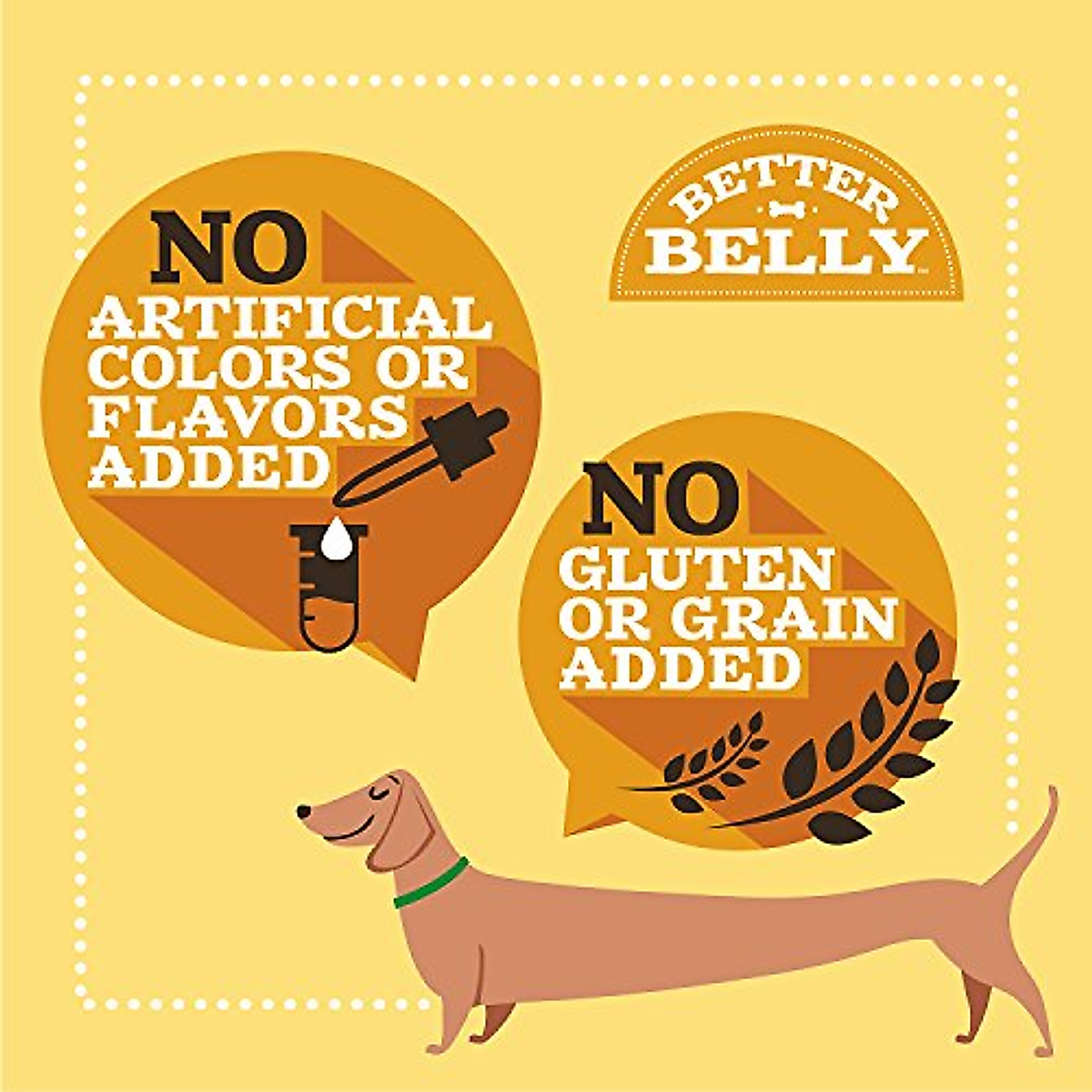 Better Belly Highly Digestible Rawhide Dental Chews, Treat Your Dog to a Chew with NO Artificial Colors or Flavors (Pack of 2)