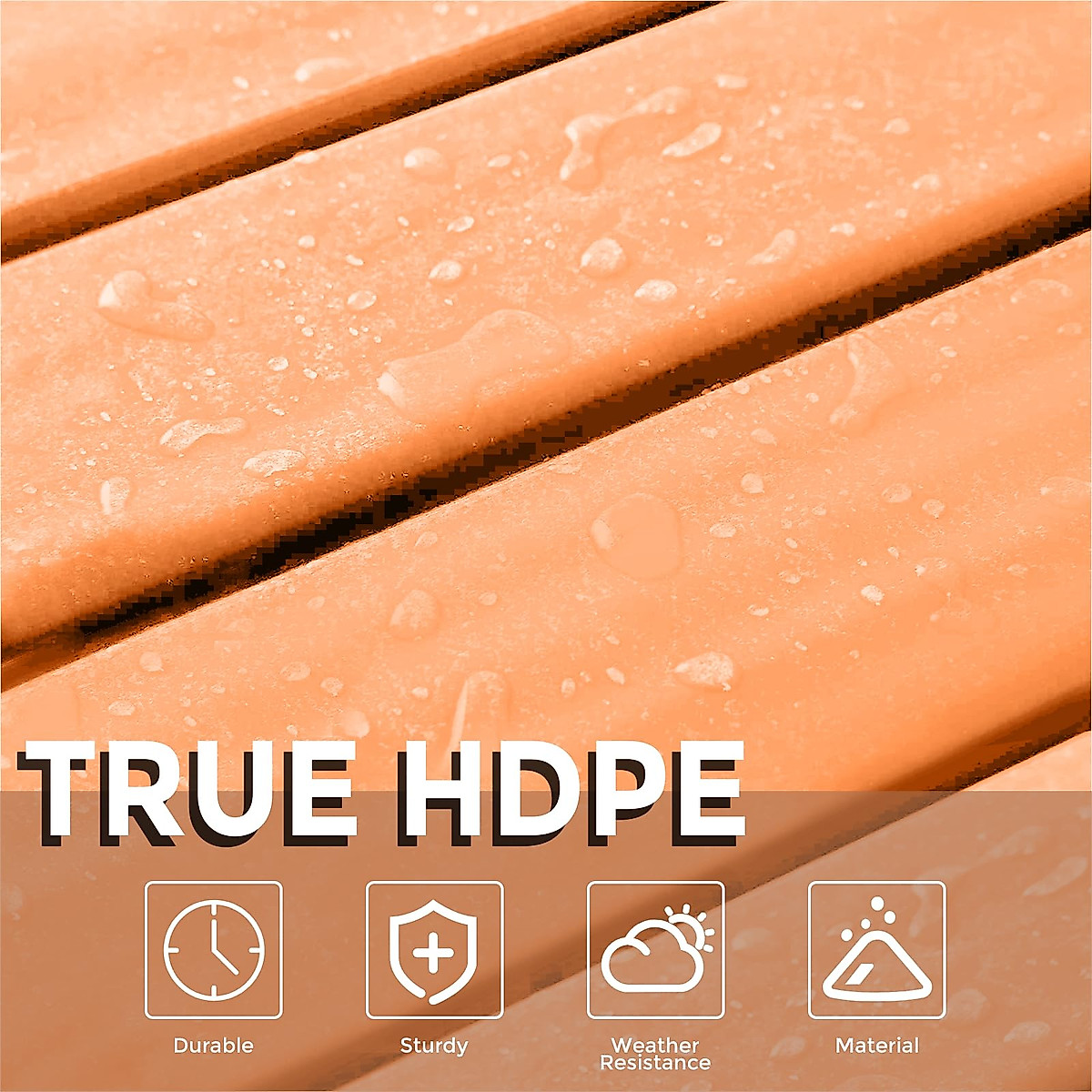 GARDENSTAR Adirondack Square Outdoor Side Table,2-Tier Storage Patio Side Table, HDPE End Tables for Backyard Pool Porch Garden Lawn GoldenYellow