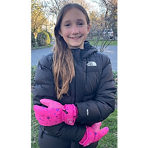 N'Ice Caps Kids Waterproof Winter Thinsulate Warm Gloves (Black, 10-12 Years)