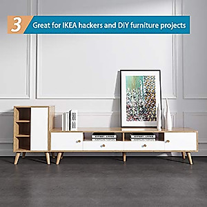 Sanbege 8" Furniture Legs with Mounting Plates Set of 4, Solid Wood Replacement Feet for Sofa, Couch, Armchair, Ottoman, Coffee Table, Cabinet, Bed, Dresser