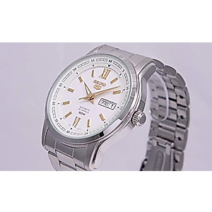 Seiko 5 SNKP15 K1 Silver with White Dial Men's Classic Automatic Analog Watch