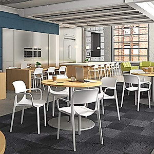 HON Basyx Prodigy Commercial-Grade 2-Pack Stackable Arms, Indoor & Outdoor Chair, White