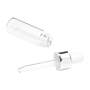 Okuna Outpost 0.17 oz Clear Glass Dropper Bottles, Pipettes, Labels, Funnels (Silver, 95 Pieces)