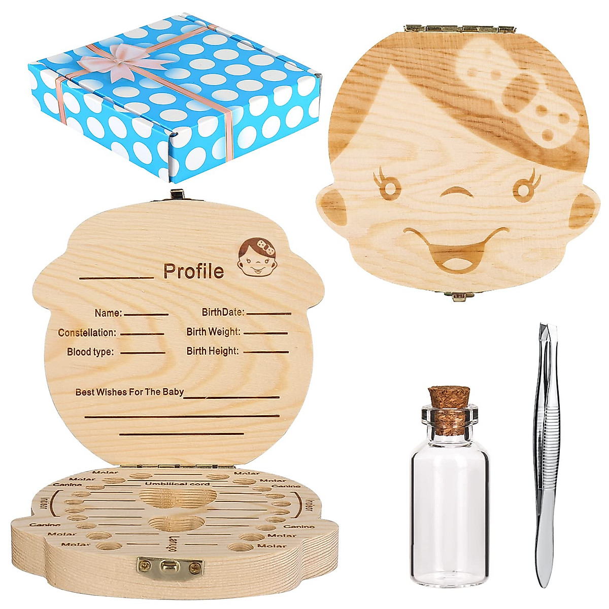 CampTek Baby Tooth Box and Tooth Holder,Tooth Fairy Box Special for Kids Keepsake,Teeth Storage