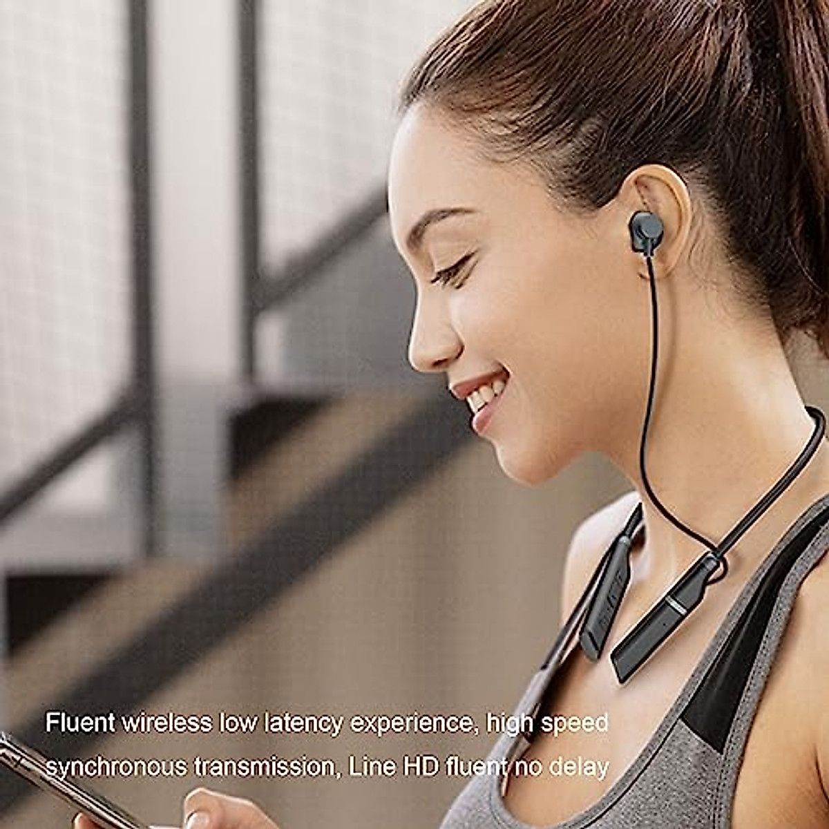 Tangxi Bluetooth5.3 Headphones, Noise Cancelling Strong Bass Stereo Neckband Bluetooth5.3 Headphones, Sweatproof Waterproof Wireless Sports Earbuds for Sports, Music, Conference