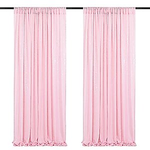 Pink Sequin Backdrop 2 Pieces 2ftx8ft Photography Background Party Curtain Glitter Wedding Backdrop Fabric