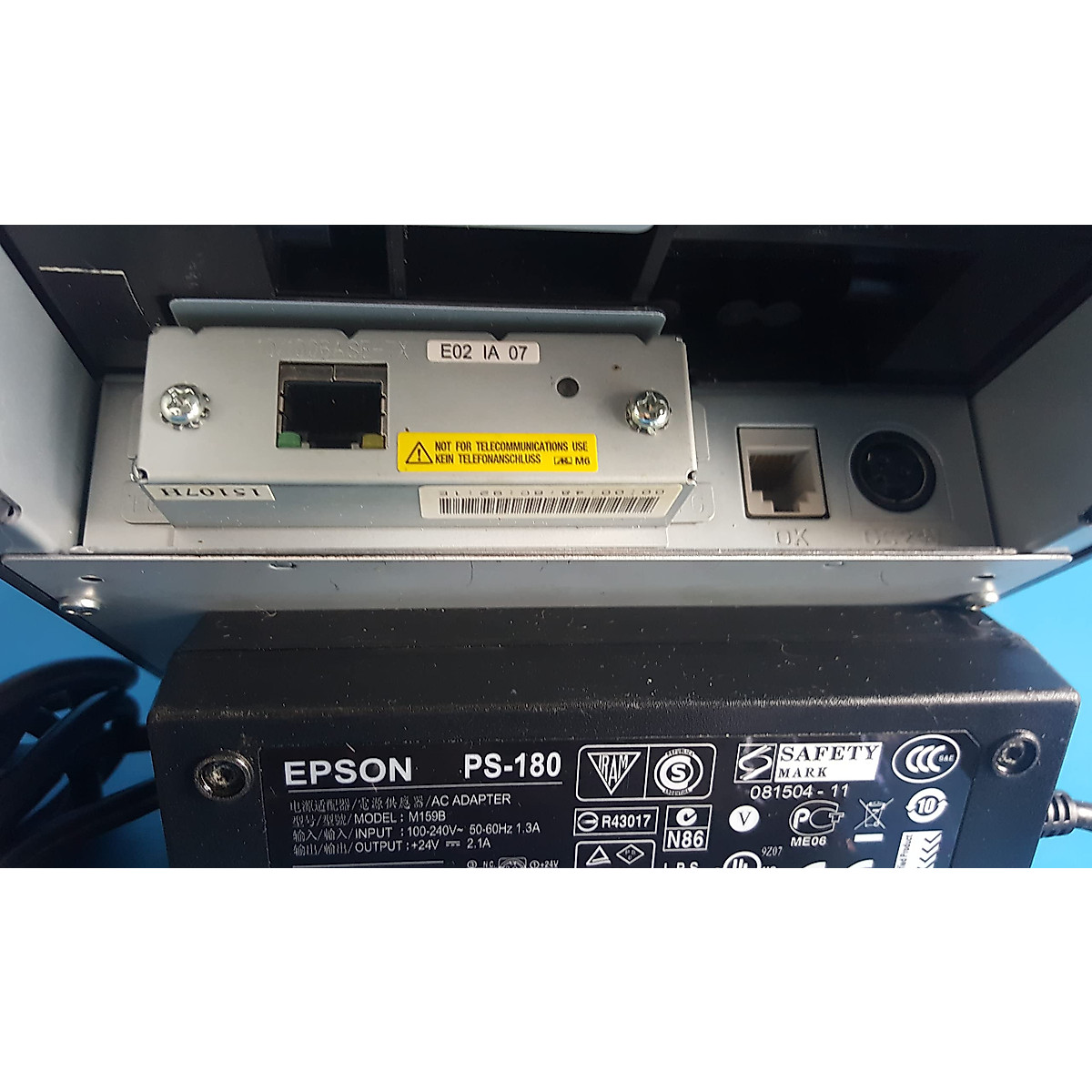 Epson C31C514767 Epson, TM-U220B, Dot Matrix Receipt Printer, Ethernet (E04), Epson Dark Gray, Auto Cutter, Power Supply Included Replaces C31C514667