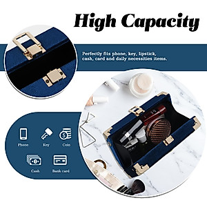 Oweisong Women Velvet Box Shape Evening Handbag Party Embroidery Star Moon Clutch Bag Elegant Crossbody Shoulder Purse