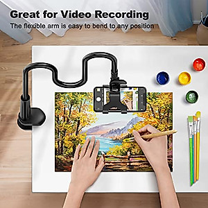 VIVI MAO Gooseneck Cell Phone Holder, Universal 360 Flexible Phone Stand Lazy Bracket Mount Long Arms Clamp for Phone 13 Pro Xs Max XR X 8 7 6 6s Plus and Other 3.5~6.7'' Device (Black)…