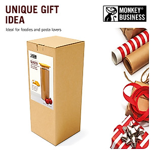 Monkey Business GLASTA Glass Food Container with Airtight Lid, Clear Glass Food Storage Jar with Silicone Lid and Moisture Absorber, Pantry Containers for Pasta Coffee Cereal (1 Pack)