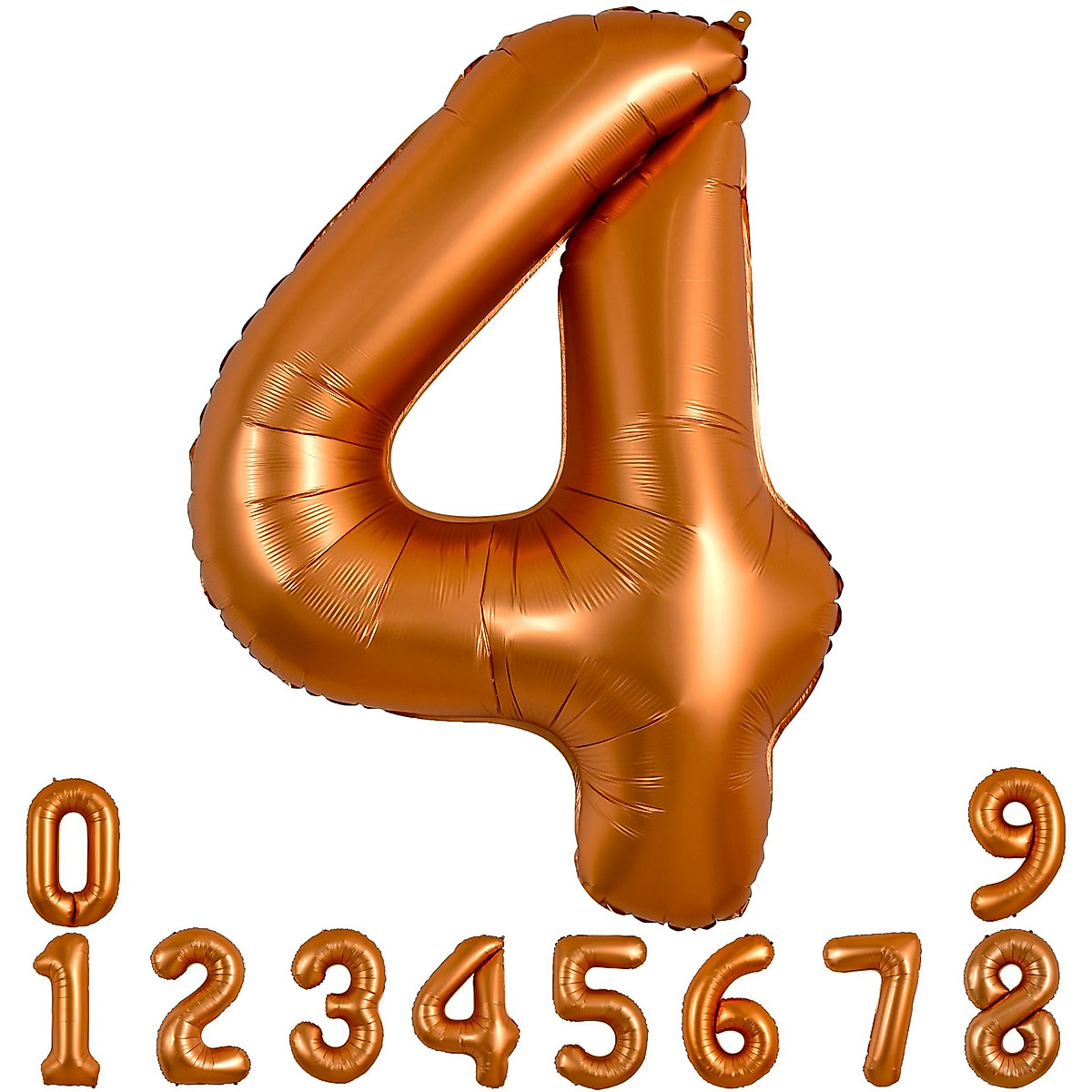 TONIFUL 40 Inch Orange Large Numbers Balloon 0-9 Birthday Party Decorations,Big Number 4 Foil Balloon Digital 4 for Birthday Party,Wedding, Bridal Shower,Engagement,Graduations,Anniversary,Baby Shower