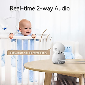 Hugfar Baby Monitor 2K Pan-Tilt-Zoom Home Security Camera with Audio, 3MP Indoor Pet Dog Camera 2.4G WiFi Camera Smartphone 24/7 Recording, Infrared Night Vision 2-Way Talk, Cloud & Local Storage