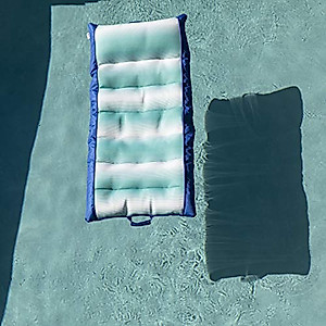 Big Joe Kona No Inflation Needed Pool Lounger with Headrest, Fade Aqua Double Sided Mesh, 5.5ft Big