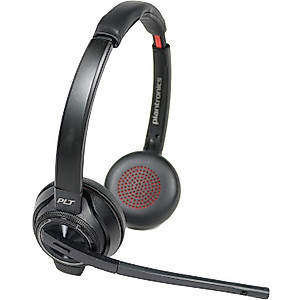 Plantronics SAVI 8200 Series W8220-M Wireless DECT Headset System, Certified for Skype for Business