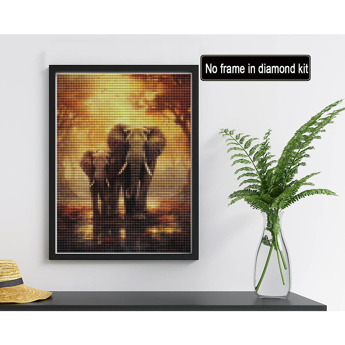 Reofrey DIY Diamond Art Painting Kits for Adults Elephant, Diamond Art Animal Full Drill Round Rhinestone Diamond Art Painting Accessories, Cross Stitch Embroidery for Crafts (30x40 cm/ 12x16 inch)