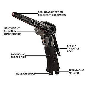 JET JAT-750, 3/8" x 13" Pneumatic Mini Belt Sander, 20000 RPM, 1/2 HP (505750)