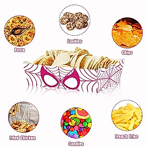 Hbavfihnbg 30 Pack Spider Gril Birthday Party Supplies,Spider Gril Food Tray Spider Party Favors Paper Food Serving Tray Ghost Spider Gril Paper Trays