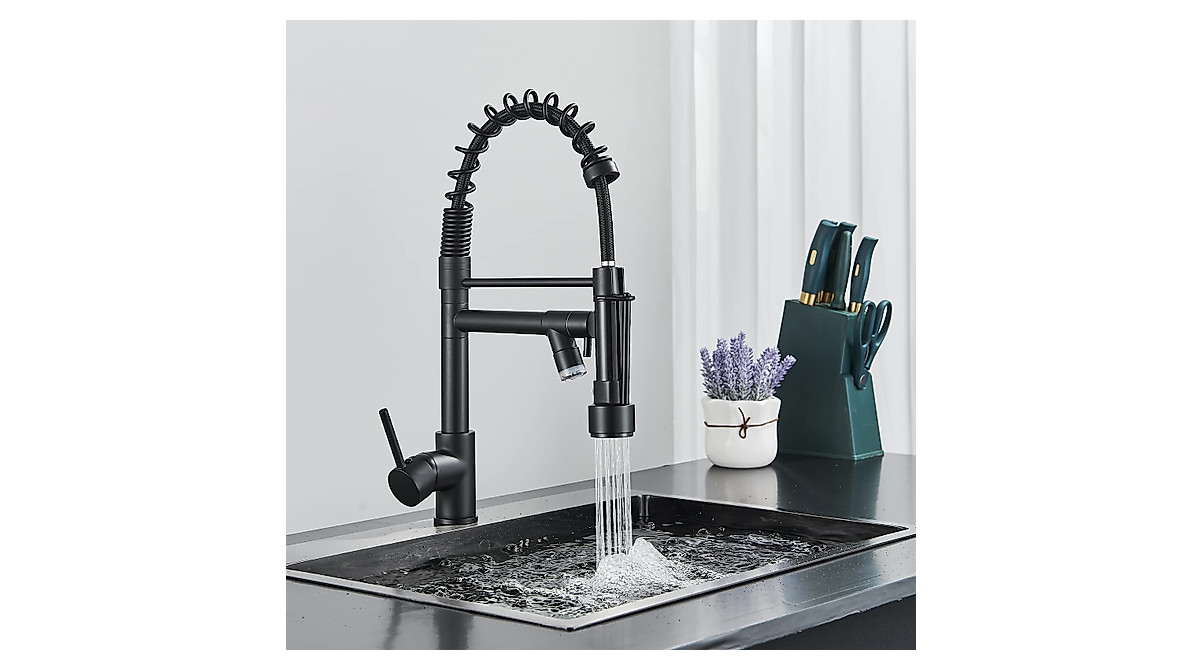 NeierThodore LED Kitchen Faucet - Matte Black Elegance