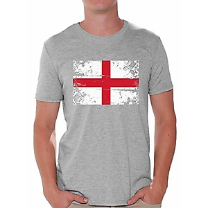 Awkward Styles England Flag Shirts for Men England T Shirt English Gifts for Him Grey L