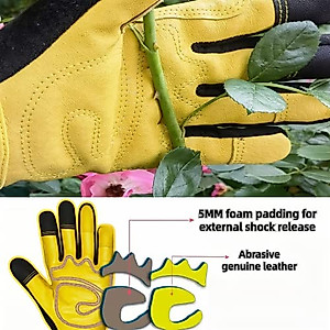 MSUPSAV Rose Gardening Gloves, Thorn Proof Gardening Gloves for Digging Planting Weeding,Gardening Gifts for Women (Medium, Sunflower)