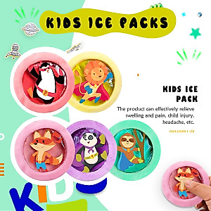 Kids Ice Pack, Hot or Cold Pack Gel Cooling Pad, Reusable for Injuries Medical Health,Swelling and Pain Relief, Tired Eyes, Child Injury, Headache, Sinus Relief (5 pcs)