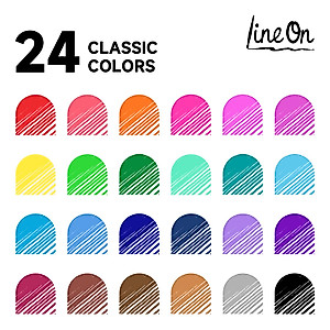 Colored Gel Pens, Lineon 24 Colors Retractable Gel Ink Pens with Grip, Medium Point(0.7mm) Smooth Writing Perfect for Adults and Kids Journal Notebook Planner, Writing in Office and School