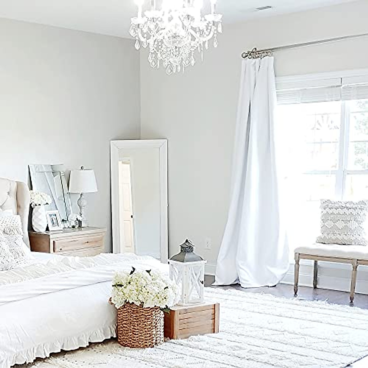 NICETOWN 100% Blackout Window Curtain Panels, Heat and Full Light Blocking Drapes with Black Liner for Nursery, 84 Inches Drop Thermal Insulated Draperies (Pure White, 2 Pieces, 52 inches Wide)