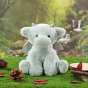 Apricot Lamb Toys Plush Green Plush Dragon Dinosaur Stuffed Animal Soft Cuddly Perfect for Child (Green Plush Dragon, 8 Inches)