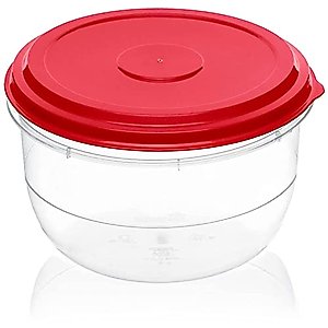 DecorRack Food Storage Container, 5.5 Quarts, BPA Free- Plastic, Food Grade Safe, Heavy Duty Dry Storage Containers, Round Large Food Container Bowl with Airtight Lid (1 Pack)