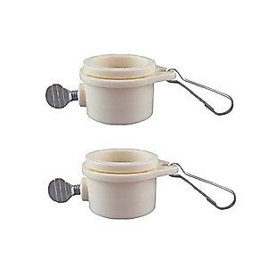 Tangle Free Flag Pole Mounting Ring Clip - Rotating Flapole Mounting Rings with Metal Clips 360 Degree Free Rotating Adjustable Fasteners 1 Pair (White 1 Inch)
