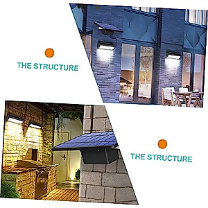 DOITOOL 1 Set Solar Wall Light Solar Lights Solar Powered Lights Outdoor Sconce Lights Indoor Solar Charging Solar Light Outdoor Sconce LED Solar Light Black LED Abs