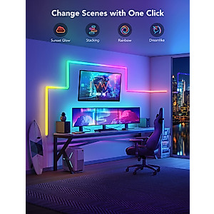 Govee RGBIC 3D Wall Light Glide, AI Sync Box with Monitor Backlight