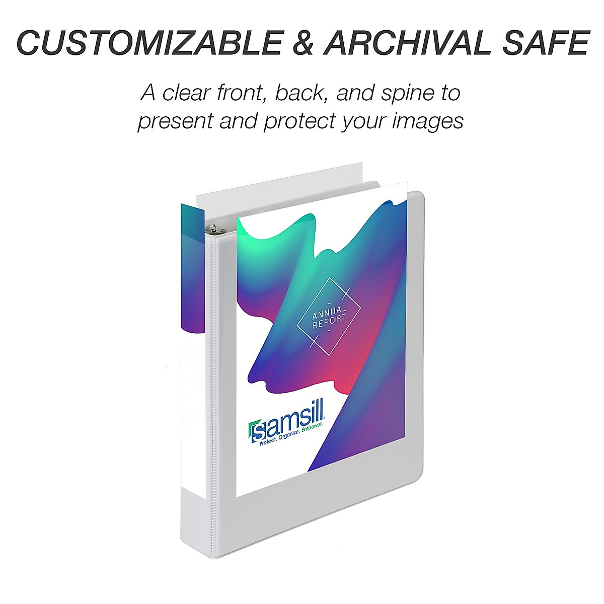 Samsill Economy 1 Inch Mini 3 Ring Binder, Made in The USA, Round Ring Binder, Non-Stick Customizable Cover, White, 6 Pack