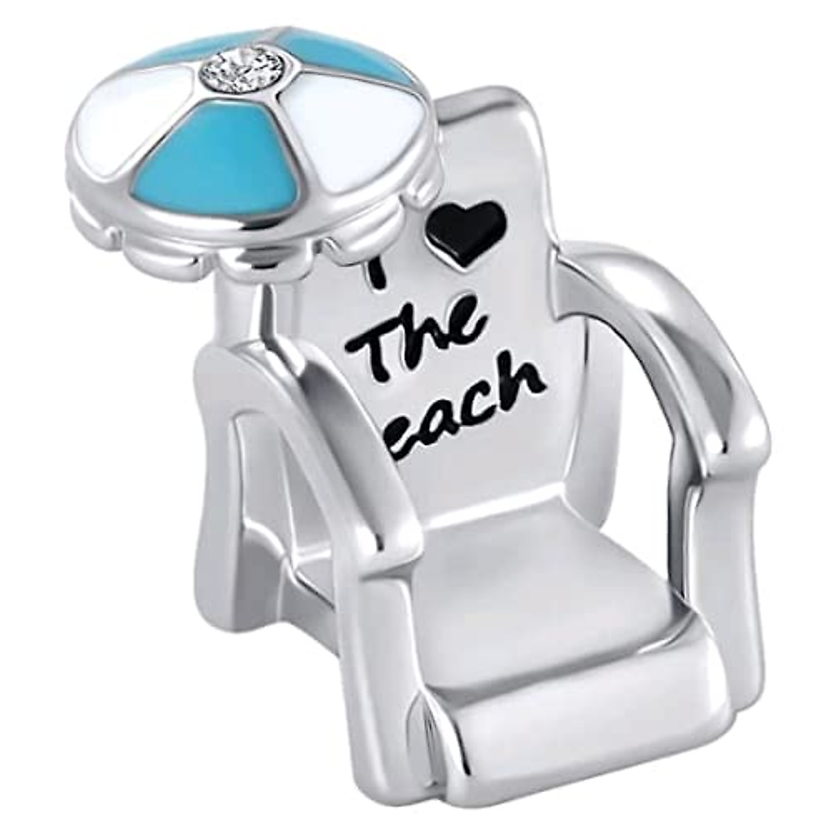 DWJSu Travel Love The Beach Summer Chair Umbrella Holiday Charms Bead Compatible with Pandora European Charm Bracelet & Necklace