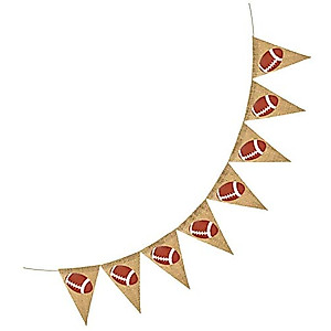 Burlap Banner Football Printed Hanging Banner Bunting Garland for Sport Theme Bunting Garland Party Decor
