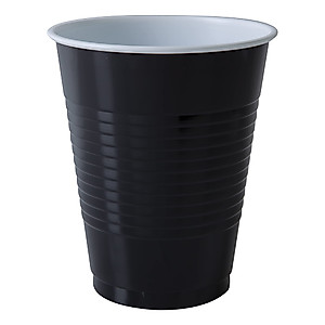 Hanna K. Signature Collection 50 Count Plastic Cup, 18-Ounce, Black