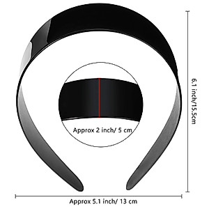 Chuangdi 12 Pieces Plastic Headbands Wide Hard Plain Craft Headband Plastic Hairband for DIY Hair Accessories Women(2 Inch,Black)