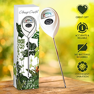 Classy Casita Soil Moisture Meter: Houseplant Care with eBook - Hydrometer Sensor For Plants - Essential Moisture Meter for Indoor & Outdoor Plants - Gardening Gadgets & Houseplant Accessories - White
