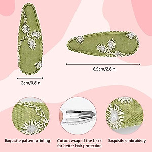 20pcs Hair Clips for Baby Girls, Floral Pattern Hair Barrettes, Cloth Wrapped Snap Hair Pins, Hair Accessories for Kids Infants Teens Toddler Girls Women (Floral-B)