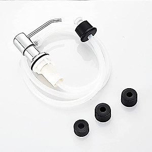 Gnimauhz Soap Dispenser for Kitchen Sink and Extension Tube Kit, Stainless Steel Soap Dispenser with 47 Inches Tube Connects Directly to Soap Bottle, Hand and Dish Soap Dispenser Pump（Chrome）