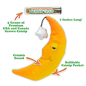 Meowijuana | Sleepy Time Bundle | Get Hung Refillable Moon and Stars Toy and Mice Dreams Catnip Blend| Promotes Play and Cat Health | Includes North American Organic Catnip