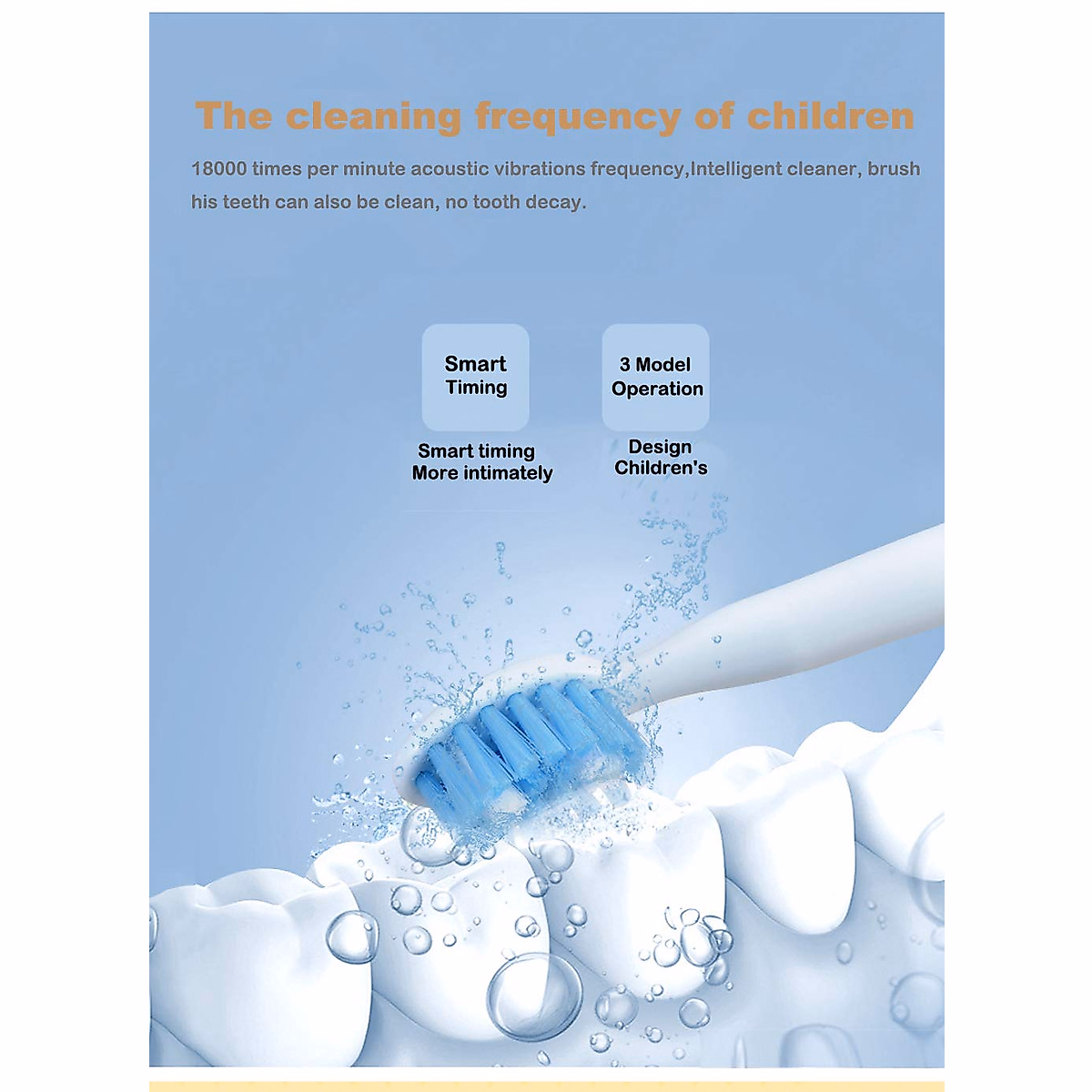 Carepik Kids Electric Toothbrush Set, Sonic Rechargeable Powered Toothbrush, Extra Soft Bristles, 2 Brush Replacement Heads, Cute Animal Cover, 3 Modes, Fun & Easy Cleaning for Age 3+ (Green)