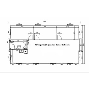 40FT Tiny House to Live in,SAA Portable Prefab House with 3 Bedroom 1 Full Equipped Bathroom and Kitchen,Foldable Mobile Home with Steel Frame,Prefabricated Expandable Container House for Adult Living